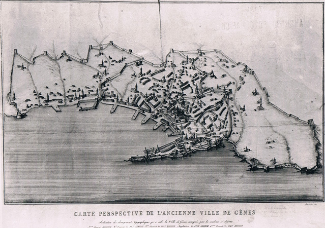 Carte perspective de l’ancienne ville de Gênes – CIRICE